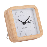 Present Time Karlsson Alarm Clock Neat Bamboo Square | The Granary