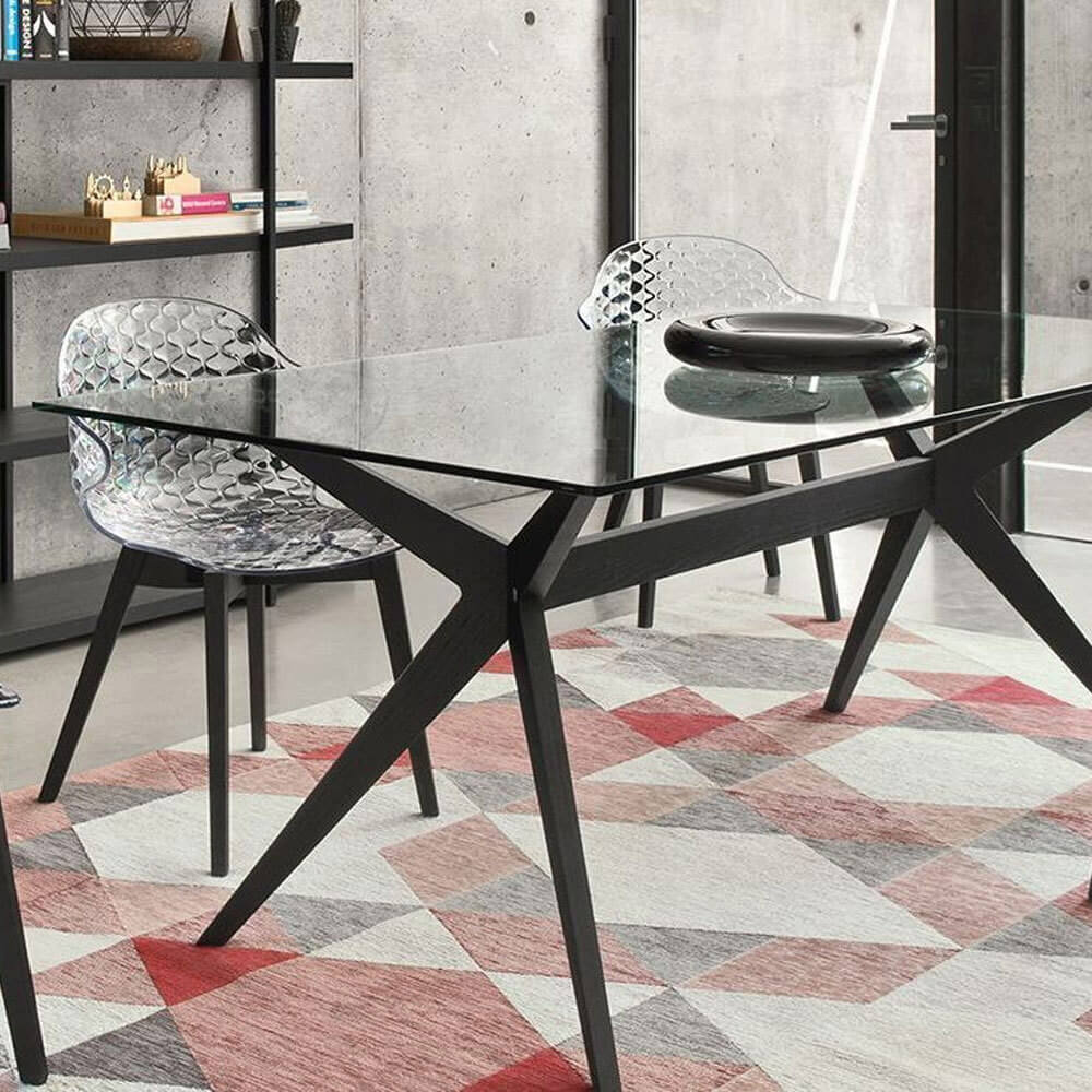 130cm glass dining table store